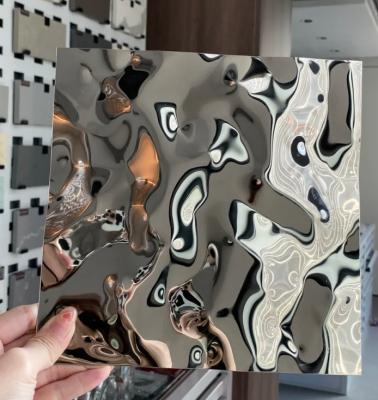 China Mirror Water Ripple Stainless Steel Sheets: 3D Hammered Wall Panels for sale