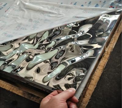 China 304 Mirror Silver Water Ripple Stainless Steel Panels For Ceilings for sale