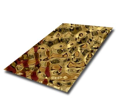 China Mirror Gold Water Ripple 304 Stainless Steel Sheet for Wall & Ceiling for sale