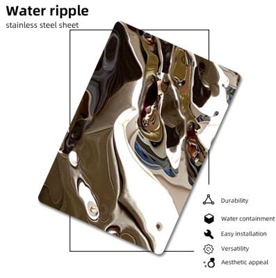 China Mirror Water Ripple Stainless Steel Sheets Hammered Finish Wall Panels for sale