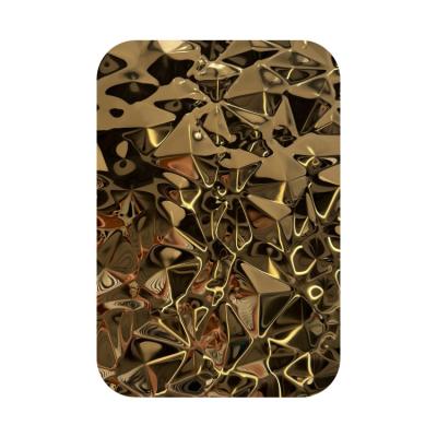 China 3D Diamond Pattern Gold Mirror Finish Embossed Stainless Steel Sheet 0.85mm Thickness for Decorative Use for sale