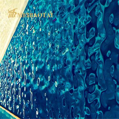 중국 상한을 위해 두꺼운  201 스테인레스 강 푸른 바다 잔물결 시트 0.65 밀리미터는 장식합니다 판매용