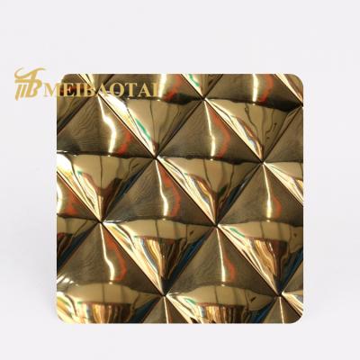China SS304 201 Gold Mirror Embossed Stainless Steel Color Sheet Decoration Wall for sale