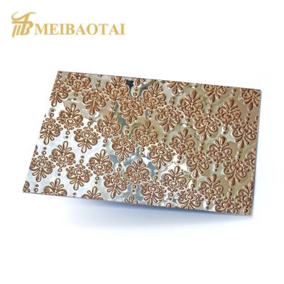 China SS304 0.65MM Embossed Stamped Stainless Steel Sheet with Double PVC Film for sale