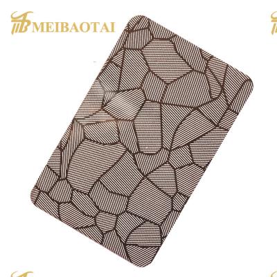 中国 ローズの金の黒いミラーは4フィート304ステンレス鋼 シートをエッチングした 販売のため