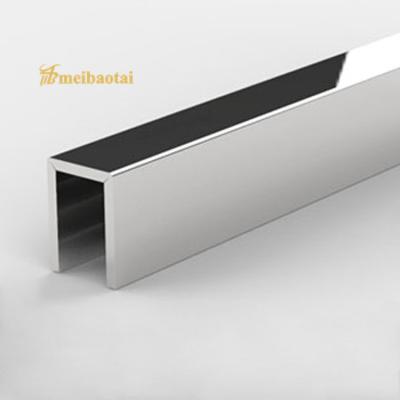 China Silver 201 Stainless Steel U Channel Trim 10FT Length for Door for sale