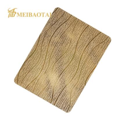 China Wall Decorative Stainless Steel Sheet 304 Wood Embossed Finished for sale