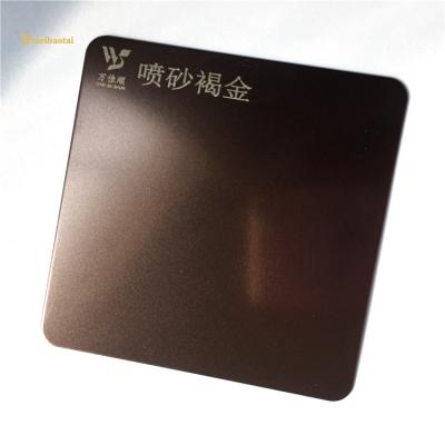 China Sandblasted Brown Gold Decorative SS Sheet 0.65mm Flat Shape for sale