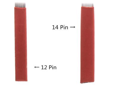 China Flat Manual Tattoo Needles 12 14 Pins Microblading CE Certificate for sale