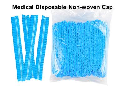 China Non Woven Disposable Mob Cap , Blue Disposable Medical Caps for sale