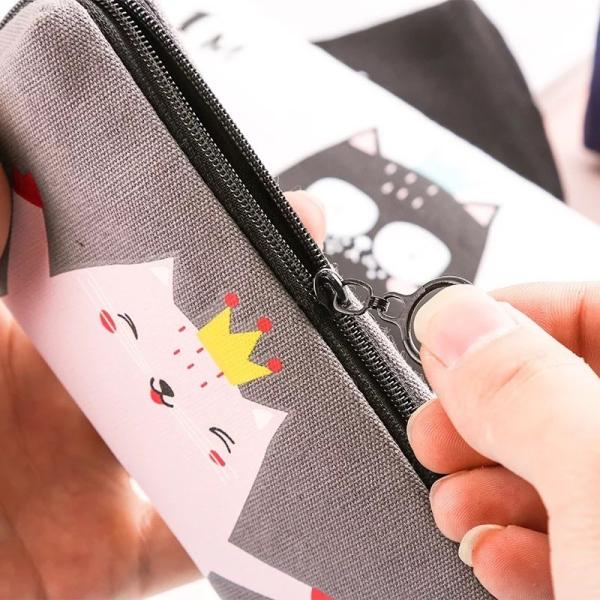 Quality Customized Logo Acceptable Fashion Cartoon Canvas Pen Bag for Junior High School for sale