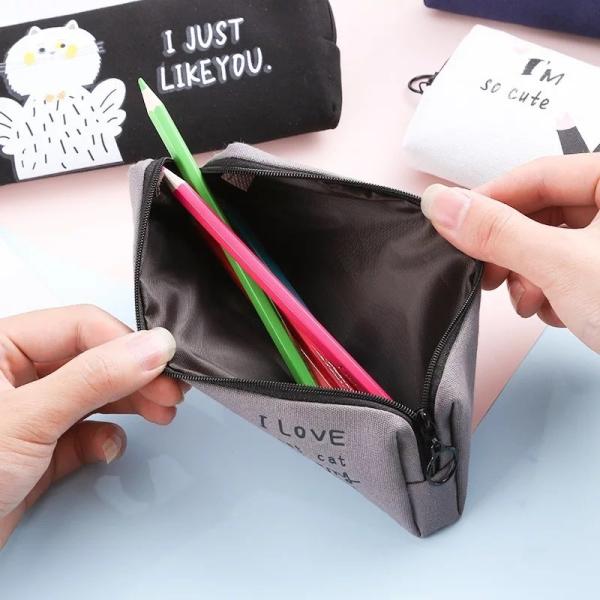 Quality Customized Logo Acceptable Fashion Cartoon Canvas Pen Bag for Junior High School for sale