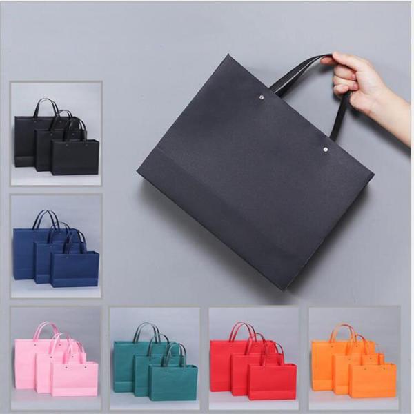 Quality Customized Logo Black Luxury Shopping Gift Paper Bag With Handle with Flexo for sale