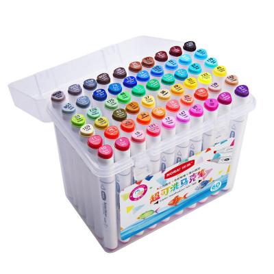 Cina 36 Color Kids Art Drawing Pen Double Brush Non tossico e sicuro Marcatore di olio Facile da lavare in vendita