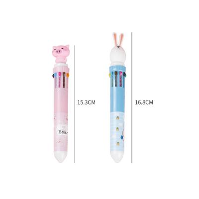 China Office School Rode Ink 6 Kleur Ballpoint Pen Cartoon Design Creatieve Hand Account Pen Te koop
