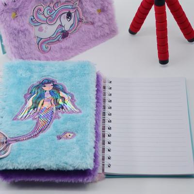 Cina Nessun adesivo Scuola giornale degli studenti fissi con cute copertina di peluche e logo stampato su misura in vendita