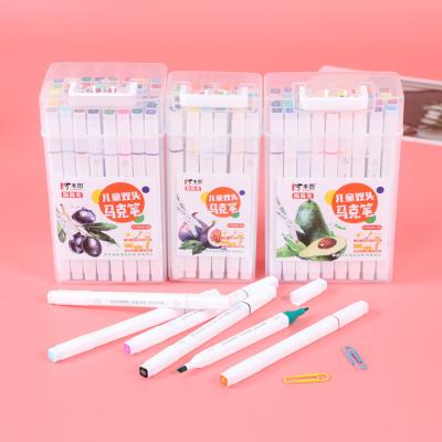 Cina Set di marcatori d'arte multicolori 12 18 24 36 48 colori Highlighter Pen Marker Double tips in vendita