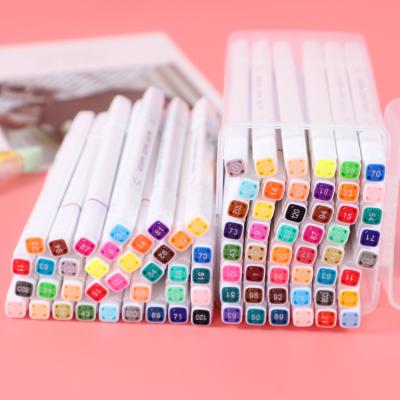 Cina Set di marcatori d'arte multicolori 12 18 24 36 48 colori Highlighter Pen Marker Double tips in vendita