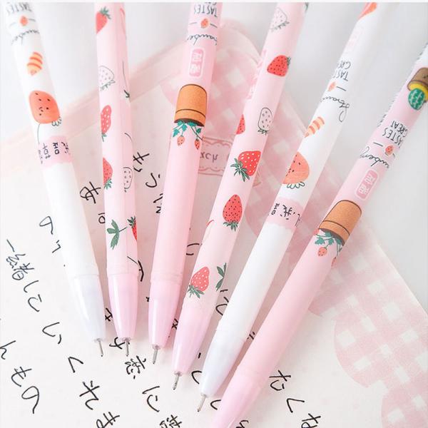 Quality 12pcs/box Cute Fruit Gel Pen Set for Student Writing 0.5mm Writing Width Novelty for sale