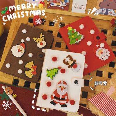 Cina 2022 Felt A6 Cartone animato Albero di Natale Cervo Quaderno Pagine Griglia Giornale Corsiano Diario Libro in vendita