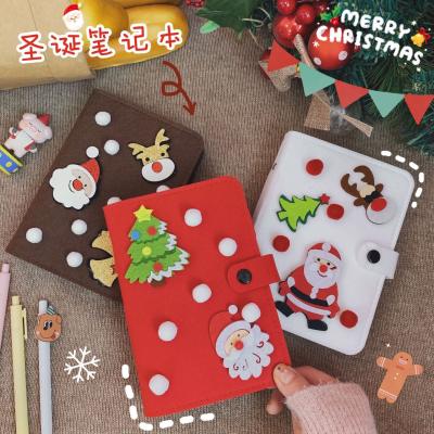 Cina 2022 Felt A6 Cartone animato Albero di Natale Cervo Quaderno Pagine Griglia Giornale Corsiano Diario Libro in vendita