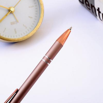 Cina Penna a sfera in gel con penna a sfera rosa oro rosa rosa pubblicitaria regalo personalizzato in vendita