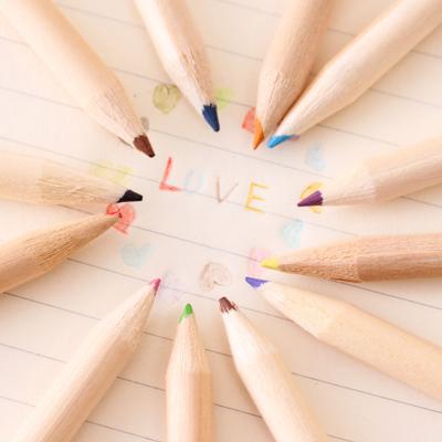 China Pencil 12 Colored Pencils With Topper Sharpener Tube Packing Colorful Wooden Pencil for sale