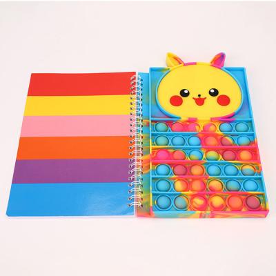 Cina Popolare A5 Cute Animal Pattern Silicone Colorato Push Sensory Bubble Fidget Pop Notebook Per Bambini in vendita
