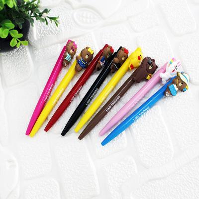 Cina 0.015kg Colori assortiti Kawaii Carino Cartone animato Immagine Papeterie Click Press Gel-Ink Pen in vendita