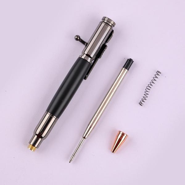 Quality OEM Printing Ball Point Ballpoint Bolt Action Metal Bullet Gun Pen With 1.0mm for sale
