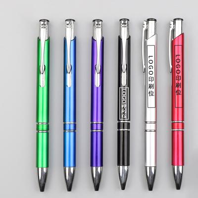 Cina Logo personalizzato Prodotti per ufficio e scuola di plastica Colorato penna a sfera metallica in vendita