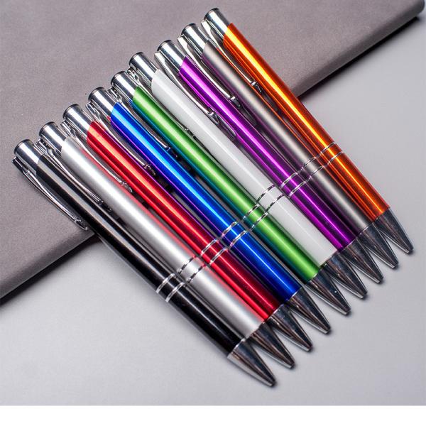 Quality Customization Logo Plastic Office And School Supplies Colorful Metal Ballpoint for sale