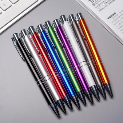 Cina Logo personalizzato Prodotti per ufficio e scuola di plastica Colorato penna a sfera metallica in vendita