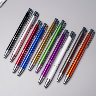 Cina Logo personalizzato Prodotti per ufficio e scuola di plastica Colorato penna a sfera metallica in vendita