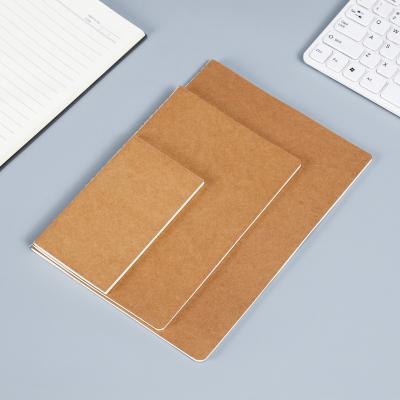 Cina Regalo Custom Soft Cover Kraft Paper Notebook A5 B5 B6 Dimensione cucitura Binding Notebook marrone in vendita