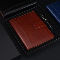 China Simple Business Leather Notebook Gift Set with 5 Loose-leaf Notebook and Diary Notebook for sale