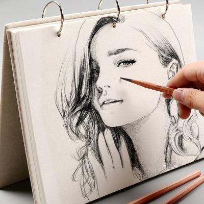 中国 レトロスパイラルスケッチブック 麻のハードカバー 120ページ 160 Gsm 絵画のための再充填式ノート 販売のため