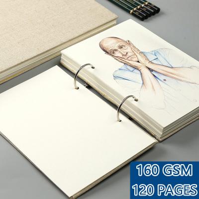 Cina Retro Spiral Sketchbook Linen Hardcover 120 Pagine 160 Gsm Notebook ricaricabile per disegni d'arte in vendita