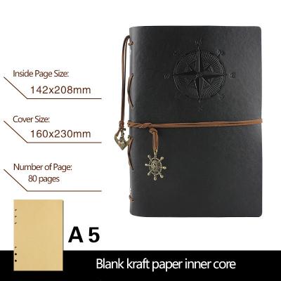 Cina Copertina in pelle imitazione A5 A6 Brown Kraft Notebook con pianificatore giornaliero settimanale mensile in vendita