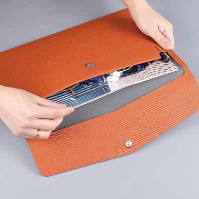 中国 カスタマイズされたロゴ 防水 PU レザー A4 ファイルフォルダー ファイルポケットのドキュメントホルダー 販売のため