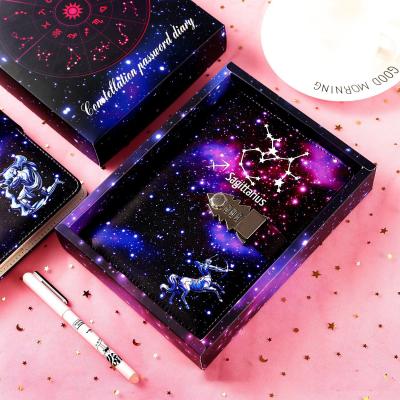 Cina 2022 Catch Leather Lock Journal Scrittura Schedule Notebook Per Studenti 12 Constellation in vendita