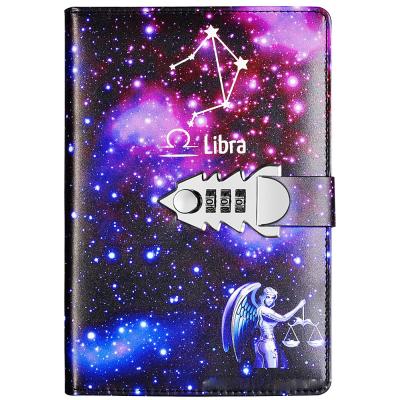 Cina 2022 Catch Leather Lock Journal Scrittura Schedule Notebook Per Studenti 12 Constellation in vendita