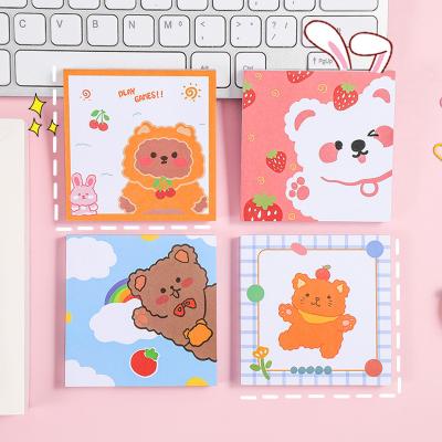 Cina 8*8 CM Kawaii Cartoon Bear Memo Note Weekly Planner Sticky Notepad in colore personalizzato in vendita