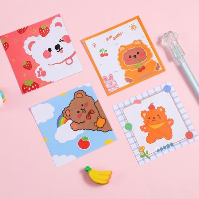 Cina 8*8 CM Kawaii Cartoon Bear Memo Note Weekly Planner Sticky Notepad in colore personalizzato in vendita
