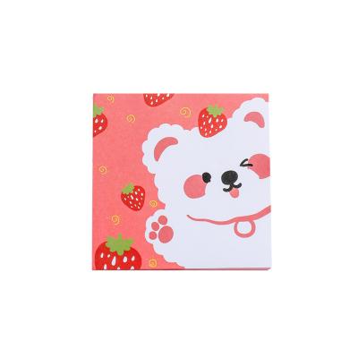 Cina 8*8 CM Kawaii Cartoon Bear Memo Note Weekly Planner Sticky Notepad in colore personalizzato in vendita