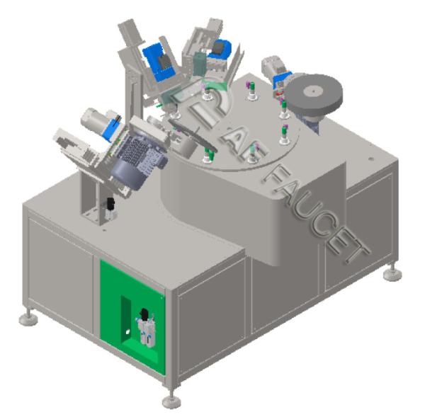 RTAF-RB0408-4-スピンドル 8 ステーション ブラッシング 機械 小部品のための CNC ワイヤリング 機械