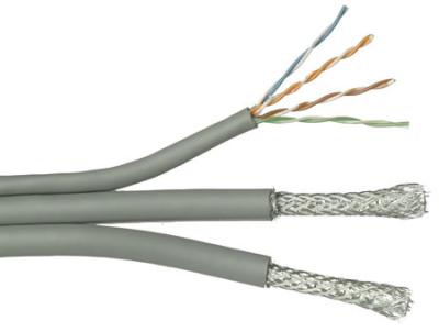 China RG6BC met Lan van 26AWG UTP CAT5E Kabel, 75 ohmcat5e Kabel voor Gigabit Ethernet Te koop