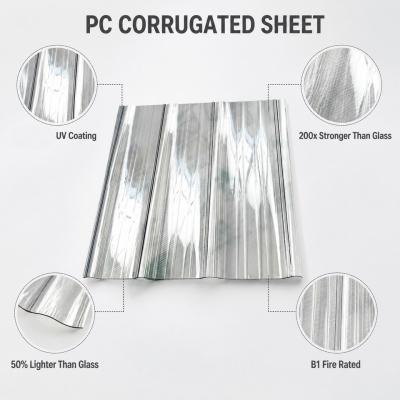 China Anti Graffiti Impact Resistant Polycarbonate Roofing Sheet corrugated Polycarbonate Sheet for sale