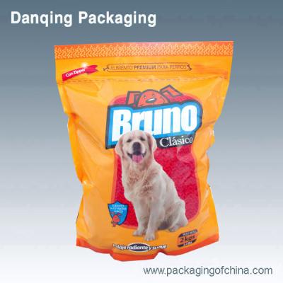 China El alimento para animales plástico laminado que empaqueta, invitación del PE del perro se levanta la bolsa con la cremallera en venta