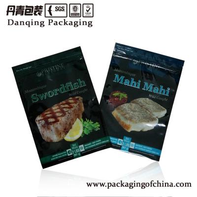 Cina quad il sacchetto della guarnizione, sacchetto del fondo piatto con la chiusura lampo per frutti di mare che imballano, lucentezza stampata in vendita